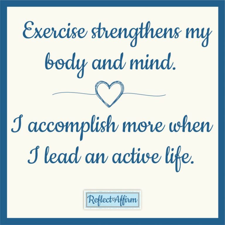 Positive Affirmations for Working Out - Reflect Affirm