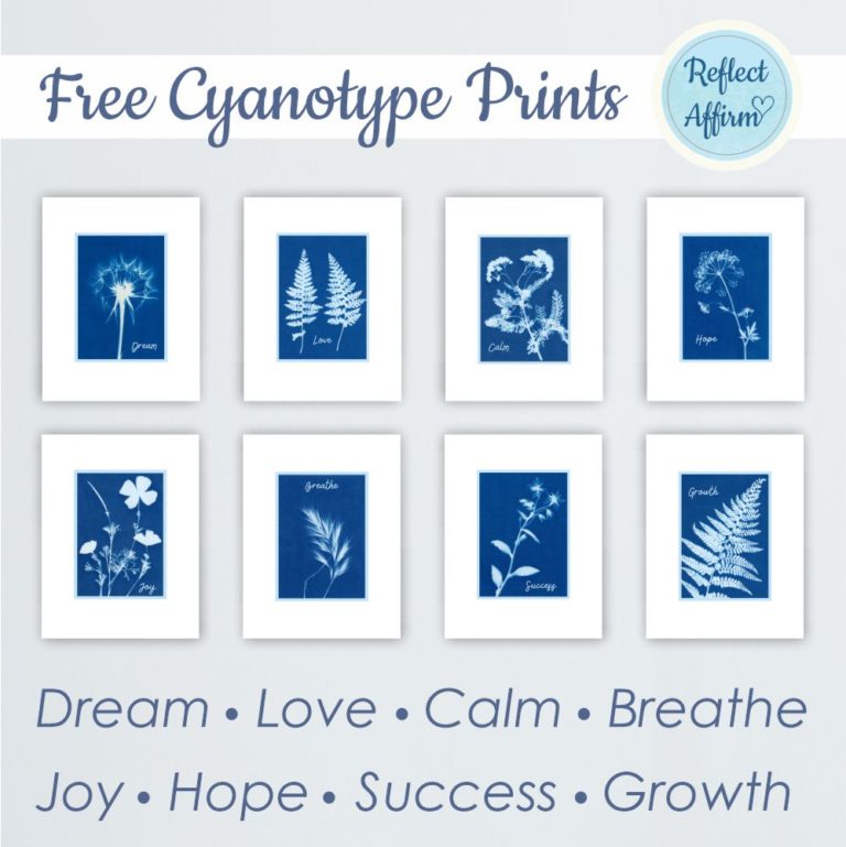 Cyanotype Prints - Affirmations PDF Free - Reflect Affirm