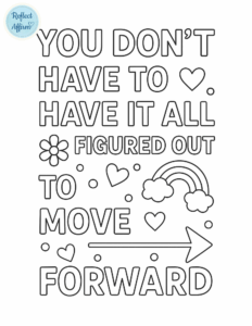 Positive Affirmations Printable - Free Coloring Pages - Reflect Affirm